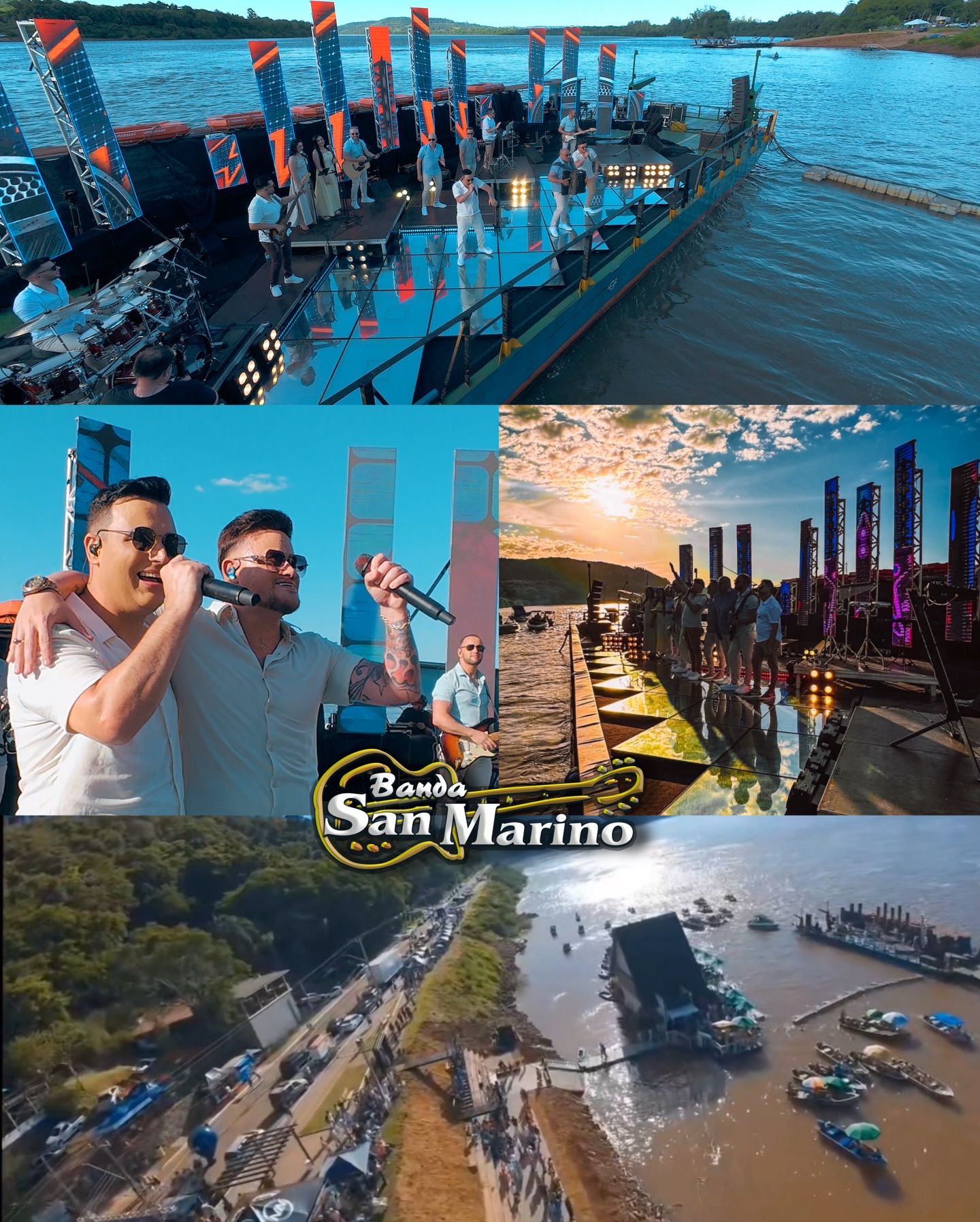 Banda San Marino grava DVD de 40 anos sobre balsa no Rio Uruguai